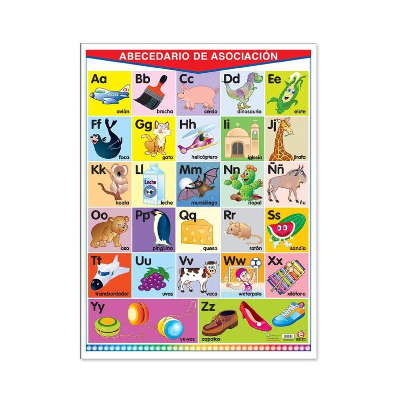 Póster Abecedario de Asociacion rojo